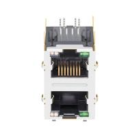 China 10/100/1000 Base-T Tab Up Green/Orange&Green LED 2X1 Port Cat6 Modular Connector RJ45 for sale