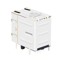China LPJG17512AONL 10/100/1000 Base-T Tab Up Orange&Green/Yellow LED 2X1 Port 8P8C RJ45 Magnetic Jack for sale