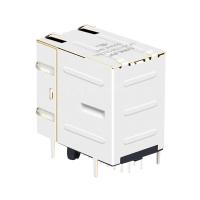 China LPJG17561A47NL 10/100/1000 Base-T Tab Up Yellow&Green/Yellow&Green LED 2X1 Port Shielded RJ45 Modular Jack for sale