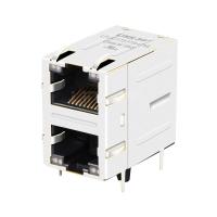 China LPJG17577A47NL 1000 Base-T 2x1 Port RJ45 Magnetic Modular Jacks Yellow&Green/Yellow&Green LED for sale
