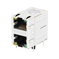 China LPJG17610AANL 1000 Base-T Y/G Leds 2x1 Port 8P8C RJ45 Connector for sale