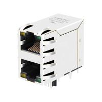 China LPJ17633ADNL 10/100 Base-T Tab Up Yellow/Green LED 2X1 Port Connector RJ45 Modular Jack for sale