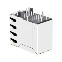 China LPJ17633AENL 10/100 Base-T Tab Up Green/Yellow LED 2X1 Port Multi-port RJ45 Connector for sale
