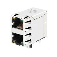 China LPJ17633BDNL 10/100 Base-T Tab Up Yellow/Green LED 2X1 Port 8P8C RJ45 Connector for sale