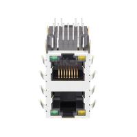 China LPJ17633BDNL 10/100 Base-T Tab Up Yellow/Green LED 2X1 Port 8P8C RJ45 Connector for sale