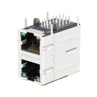China Pulse JC0-1011NL Compatible LINK-PP LPJG17747A83NL 10/100/1000 Base-T 10p8c Green&Yellow/Green LED 2x1 Port RJ45 Network Connector for sale