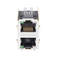China Pulse JC0-1011NL Compatible LINK-PP LPJG17747A83NL 10/100/1000 Base-T 10p8c Green&Yellow/Green LED 2x1 Port RJ45 Network Connector for sale