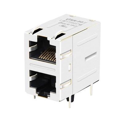 China LPJ17202CNL 10/100 Base-T 2x1 Port RJ45 Female Connector 8p8c Without LED for sale