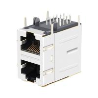 China LPJG17547CNL 100/1000 Base-T 10p8c Without LED 2x1 Port RJ45 Female Connector for sale