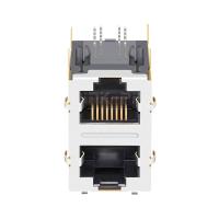 China LPJG17547CNL 100/1000 Base-T 10p8c Without LED 2x1 Port RJ45 Female Connector for sale