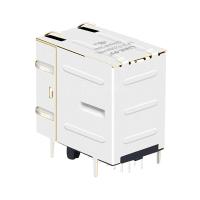 China LPJ17206AHNL 10/100 Base-T 2x1 Port Ethernet RJ45 Magnetics Connector With Green/Yellow LED for sale