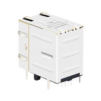 China LPJG17512AHNL 10/100/1000 Base-T Tab Up Green/Yellow LED 2X1 Port Shielded RJ45 Jack for sale