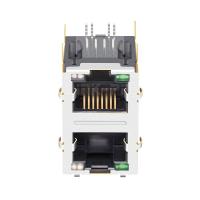 China LPJG17561A30NL 100/1000 Base-T Tab Both Green/Green&Yellow LED 2X1 Port 10P8C RJ45 Connector for sale