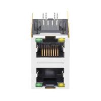 China LPJG17561BGNL 100/1000 Base-T Yellow/Green LED 2X1 Port RJ45 Female Connectors for sale