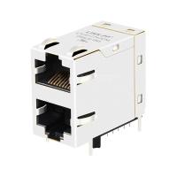 China LPJG17747CNL 100/1000 Base-T Without LED 2X1 Port RJ45 Female Jacks for sale