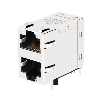 China LPJG17747CNL 100/1000 Base-T Without LED 2X1 Port RJ45 Female Jacks for sale