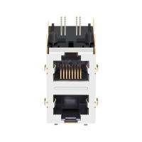 China LPJG17747CNL 100/1000 Base-T Without LED 2X1 Port RJ45 Female Jacks for sale
