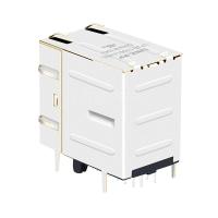 China LPJG17661AHNL 100/1000 Base-T 2x1 Port RJ45 Female Connectors With Green/Yellow LED for sale