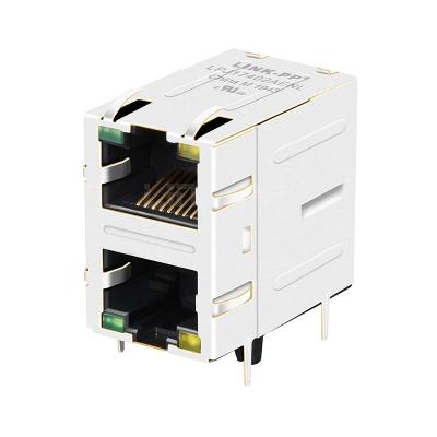 China LPJ17402AENL 10/100 Base-T 2X1 Port RJ45 Magnetic Jack Tab Both Green/Yellow LED for sale