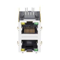 China LPJ17402AENL 10/100 Base-T 2X1 Port RJ45 Magnetic Jack Tab Both Green/Yellow LED for sale