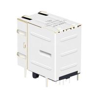 China LPJM17061ABNL 2.5G Base-T 2X1 Port Magnetic RJ45 Female Connector With Green/Yellow LED for sale