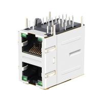 China Belfuse 0879-2G1R-Y6 Compatible LINK-PP LPJG17039AFNL 1000 Base-T 2X1 Port RJ45 Jack for sale