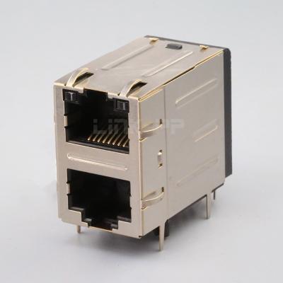 China Pulse JC0-0063NL Compatible LINK-PP LPJG17947A51NL 1000 Base-T 2x1 Port RJ45 Mag Jack Green&Yellow/Green&Yellow LED for sale