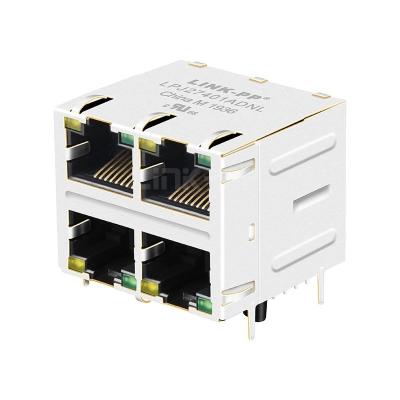 China XFMRS XFVOIP5E-STKVDxu4-4 Compatible LINK-PP LPJ27401ADNL 10/100 Base-T  Yellow/Green Led  2x2 Port  RJ45 Female Connector for sale