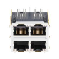 China LPJM9029A4NL 10G Base-T 2x2 Port RJ45 Ethernet MagJacks Green&Yellow/Green&Yellow LED for sale