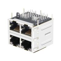 China LPJM9029A4NL 10G Base-T 2x2 Port RJ45 Ethernet MagJacks Green&Yellow/Green&Yellow LED for sale