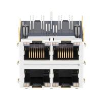 China LPJ27003-9A4NL 10/100 Base-T Tab Up Green&Yellow/Green&Yellow LED 2X2 Port RJ45 Connector for sale