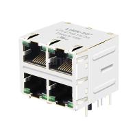 China Belfuse 0879-2G2R-Y9 Compatible LINK-PP LPJ27081AFNL 10/100 Base-T 8p8c Green/Green LED 2x2 Port Cat5 RJ45 Jack for sale