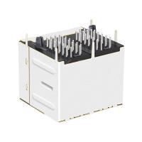 China LPJ27434-8BGNL 10/100 Base-T Tab Up Yellow/Green LED 2X2 Port Shielded Modular Jack RJ45 Female Connector for sale