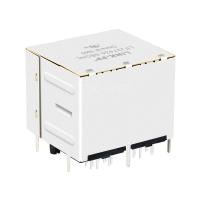 China LPJ27434-8BGNL 10/100 Base-T Tab Up Yellow/Green LED 2X2 Port Shielded Modular Jack RJ45 Female Connector for sale