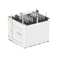 China LPJ27434AFNL 10/100 Base-T Tab Up Green/Green LED 2X2 Port Modular Jack RJ45 8 Pin Connector for sale
