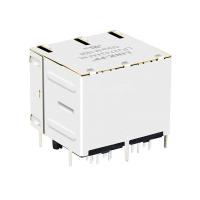 China LPJ27434AFNL 10/100 Base-T Tab Up Green/Green LED 2X2 Port Modular Jack RJ45 8 Pin Connector for sale