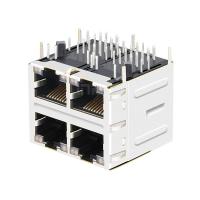 China Belfuse 0895-2C2R-FM Compatible LINK-PP LPJG27043A47NL 10/100/1000 Base-T  Yellow&Green/Yellow&Green LED 2x2 Port PoE+ Cat6 Modular Jack for sale