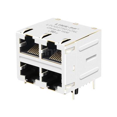China LPJG27501CNL 1000 Base-T 2x2 Port RJ45 Connector Jack for sale