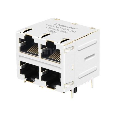 China Tyco 1840182-1 Compatible LINK-PP LPJG27591CNL 10/100/1000 Base-T  Without LED 2x2 Port Cat6 Modular Jack for sale