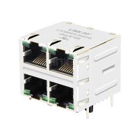 China LPJM9029-8A65NL 10G Base-T 2x2 Port G/G Leds Connector RJ45 Jack for sale