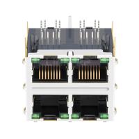 China LPJM9029-8A65NL 10G Base-T 2x2 Port G/G Leds Connector RJ45 Jack for sale