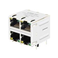 China LPJG27561AGNL 2x2 Port Jacks RJ45 Connector 1000 Base-T With Integrated Magnetics Yellow/Green LED Leds for sale