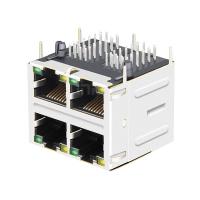China LPJG27561AGNL 2x2 Port Jacks RJ45 Connector 1000 Base-T With Integrated Magnetics Yellow/Green LED Leds for sale