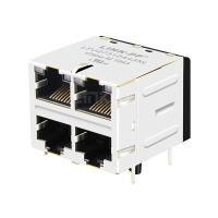 China LPJ27312A43NL 10/100 Base-T 8p8c Green&Yellow/Green&Yellow LED 2x2 Port RJ45 Network Connector for sale