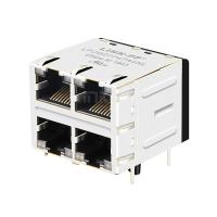 China LPJG27747A4NL 100/1000 Base-T 2x2 Port Stacked RJ45 Connectors Green&Yellow/Green&Yellow Led for sale