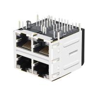 China LPJG27747A4NL 100/1000 Base-T 2x2 Port Stacked RJ45 Connectors Green&Yellow/Green&Yellow Led for sale
