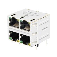 China LPJM27010AHNL 2.5G Base-T 2x2 Port RJ45 Magnetic Jack Green/Yellow LED for sale
