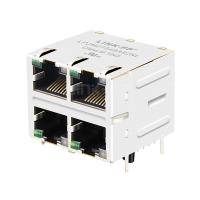 China LPJM27549A92NL 10G Base-T 2x2 Port RJ45 MagJack Green/Green LED for sale