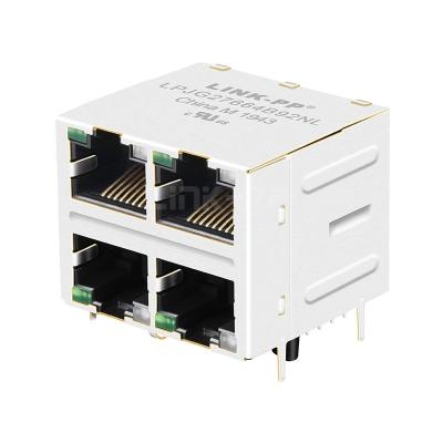 China LPJG27664B92NL 1000 Base-T 2x2 Port Magnetic RJ45 Connectors With Green/Green&Yellow LED for sale