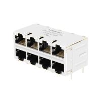 China LPJG47531CNL 1000 Base-T Integrated Magnetics 2x4 Port Ethernet RJ45 Connector for sale